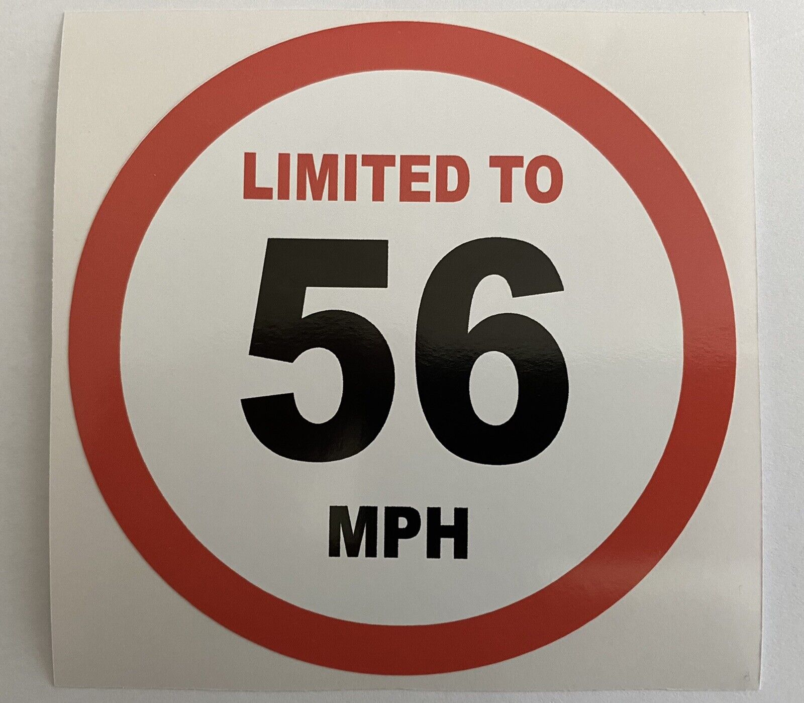56 MPH SPEED LIMITED VAN DRIVERS TRUCK WORK CAR HGV STICKER DECAL ...